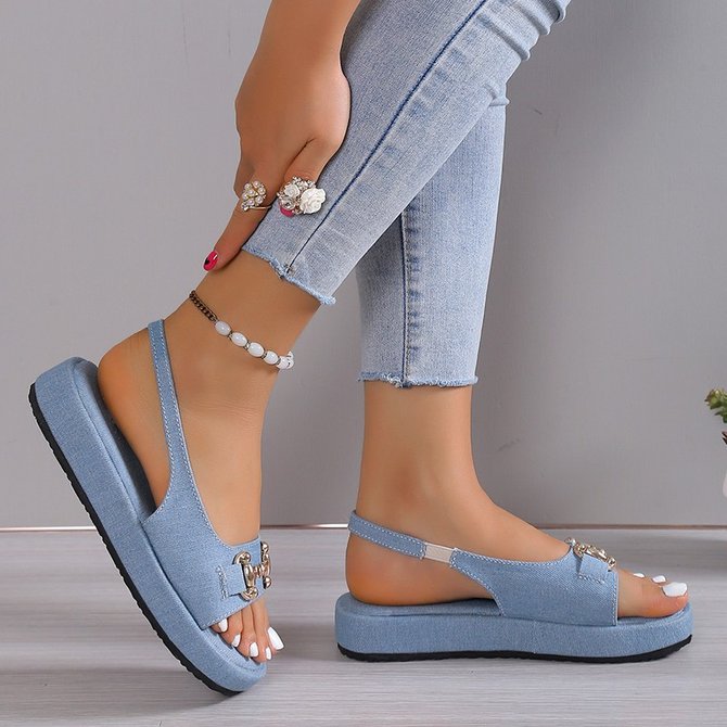 Plain Casual Thick Bottom Sandal | Shoes | Women Casual Plain Summer ...