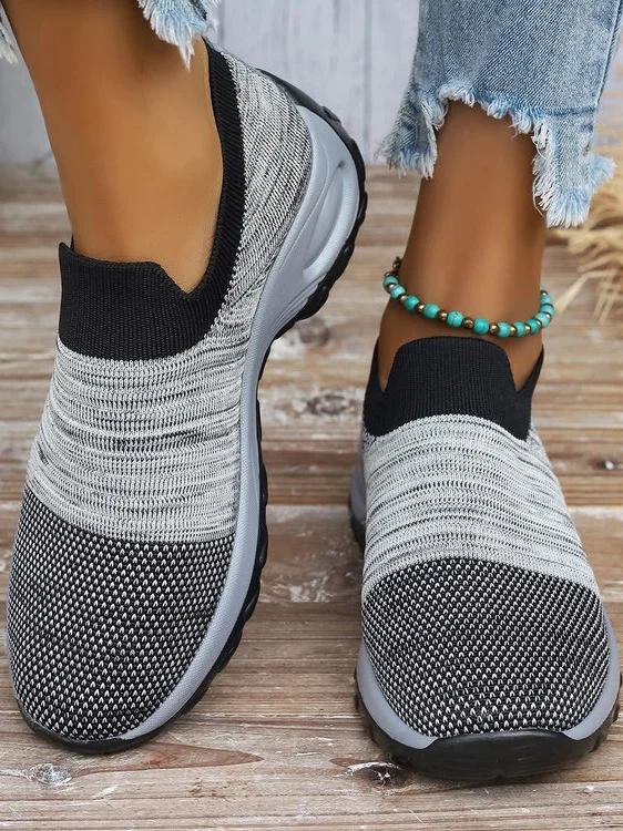 All Season Plain Mesh Fabric Flyknit Sneakers | Shoes | Casual Plain ...